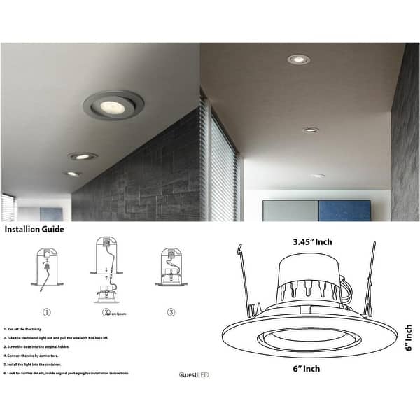 6"inch LED Adjustable Rotating Downlight 16.5W= (100w/120w Equal ...