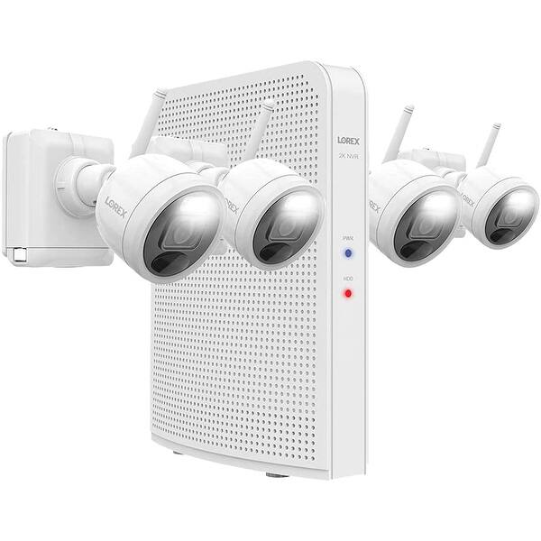 Lorex 2K 8-Channel 32GB NVR System, 4 Outdoor Battery Security Cameras ...