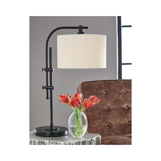 Ancel Black/Brown Metal Table Lamp - 12"W x 12"D x 19"H - On Sale - Bed ...