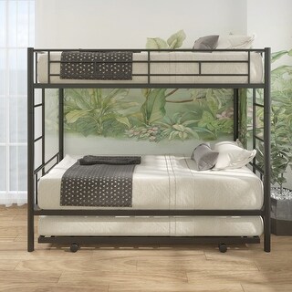 Modern and Stylish Twin over Twin Bunk Bed with Trundle, Full-length ...