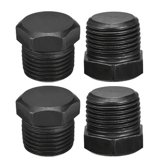 Outer Hex Head Socket Pipe Fitting Plug 4Pcs - Black - Bed Bath ...