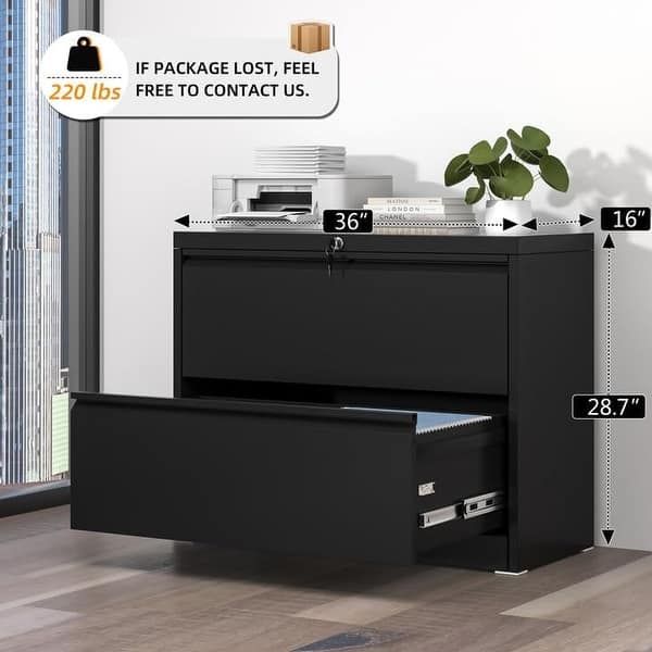 Lateral File Cabinets with Lock, Lateral Filing Cabinet with 2 Drawer ...