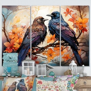 Designart "Crow Regal Renaissance I" Animals Canvas Prints Set - Bed ...
