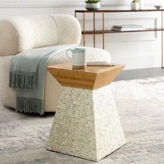 Artistic Weavers Ramses Shell and Bamboo End Table - 19"H x 14"W x 14"D ...