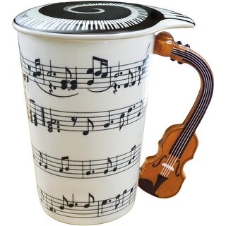 Music Coffee Mug With Lid And Violin Handle - Bed Bath & Beyond - 39701128