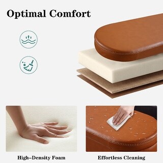 PU Fabric Storage Bench with Metal Legs,Upholstered Ottoman with Ample ...