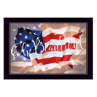 HomeRoots Oh Beautiful America Black Framed Print Wall Art - Bed Bath ...
