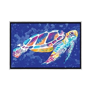 iCanvas "Vibrant Blue Sea Turtle" by Chelsea Goodrich Framed - Bed Bath ...