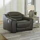 Center Line Dark Gray Power Recliner with Adjustable Headrest - Bed ...