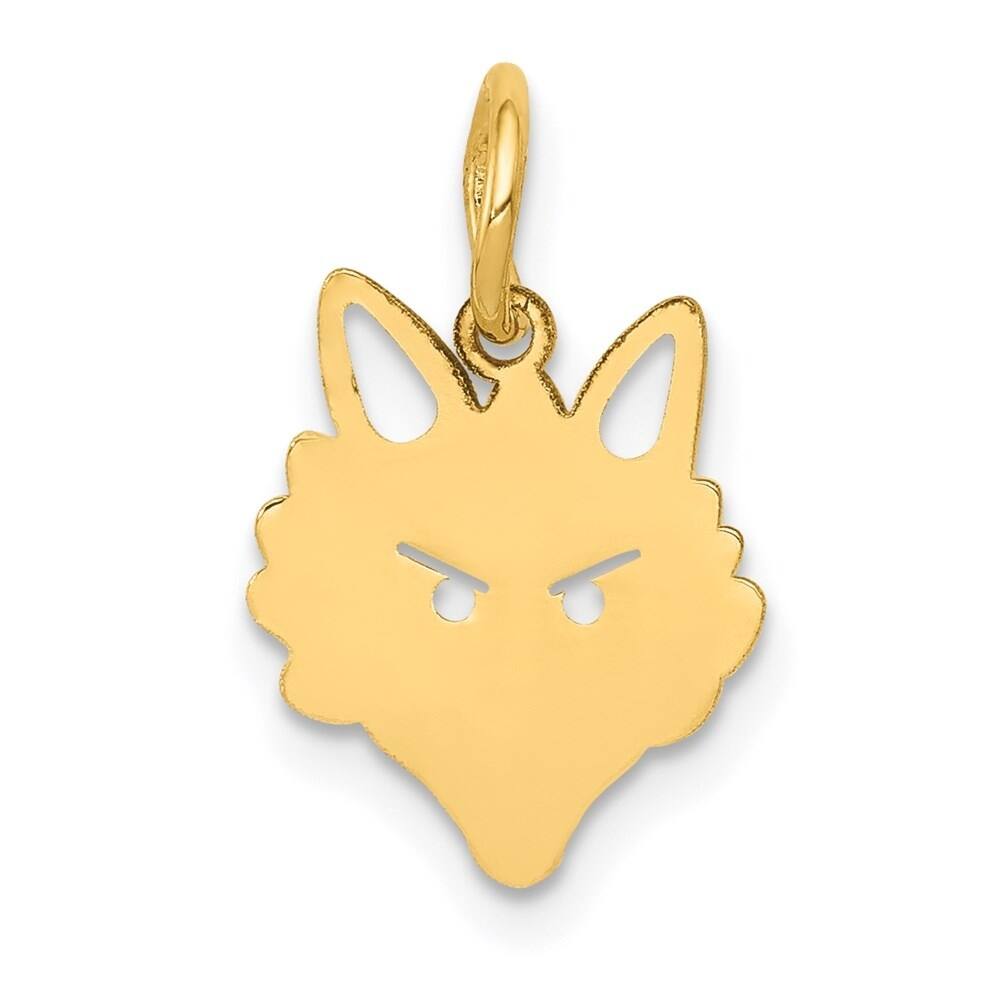 Diamond2Deal 14K Yellow Gold Fox Head Pendant (L- 19 mm, W- 11 mm ...