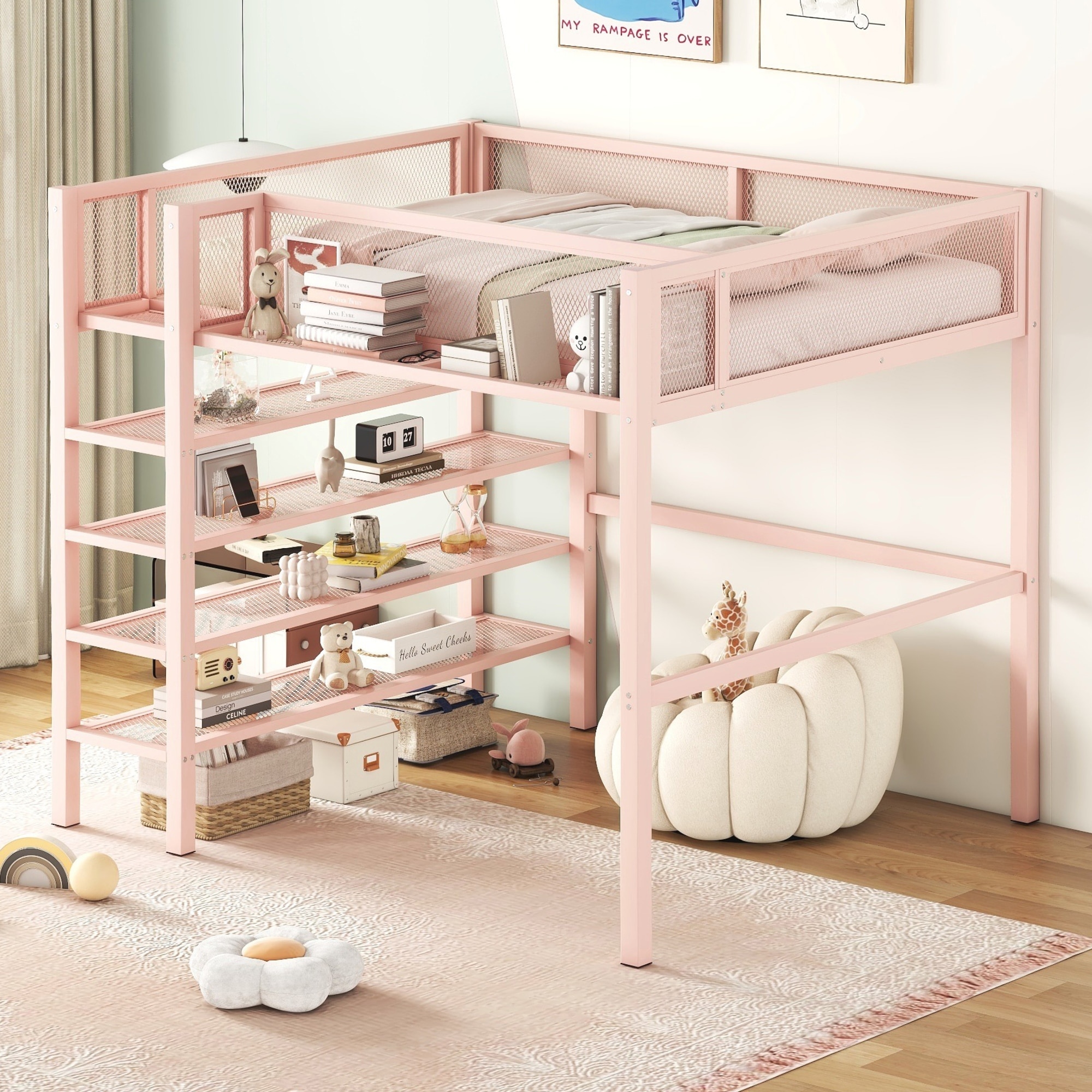 Little dreamer full metal loft bed with desk store
