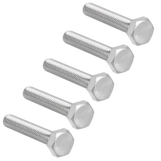 M10 Thread 55mm 304 Stainless Steel Hex Head Screw Bolts Fastener 5pcs ...