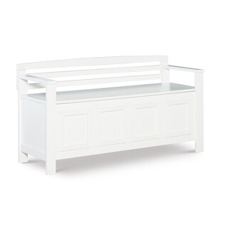Slatted Back Storage Bench - 46" - White - Bed Bath & Beyond - 40695082