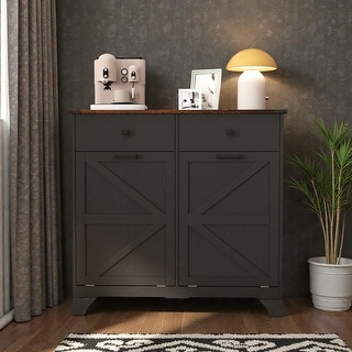 Farmhouse Tilt Out Trash Cabinet for Kitchen, Double Bin Hideaway ...