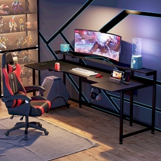 Tribesigns U Shaped 70.8 Inches Gaming Desk Computer Desk with Hutch Black Bed Bath Beyond 33423721