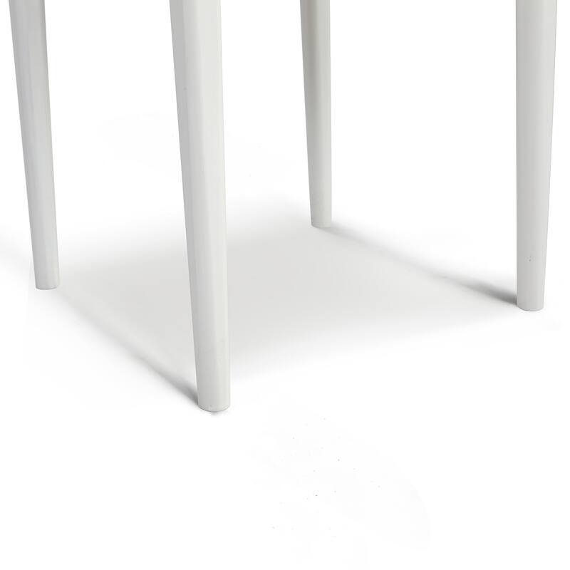 Alto 18" Square Italian Carrara White Marble Side Table with Legs ...
