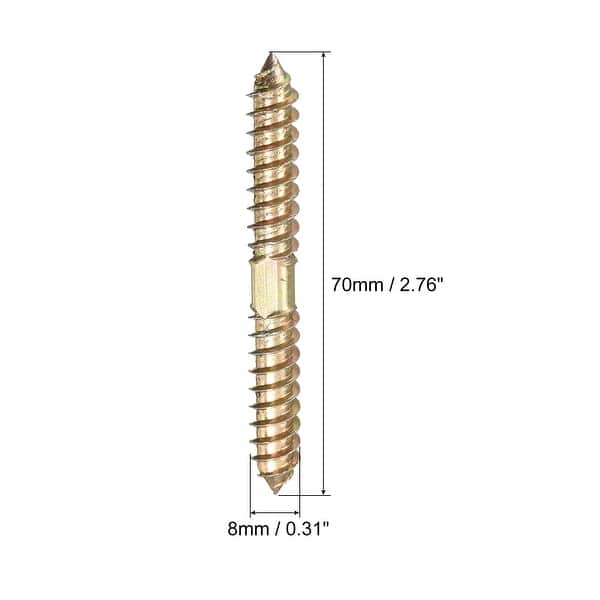 Hanger Bolts Double Ended Self-Tapping Thread Wood to Wood Dowel Screw ...