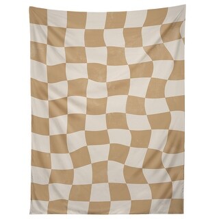 Avenie Warped Checkerboard Tan Tapestry - Bed Bath & Beyond - 39512426