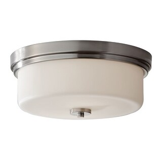 Feiss FM370 Kincaid 2 Light Flush Mount Ceiling Fixture - Brushed Steel ...