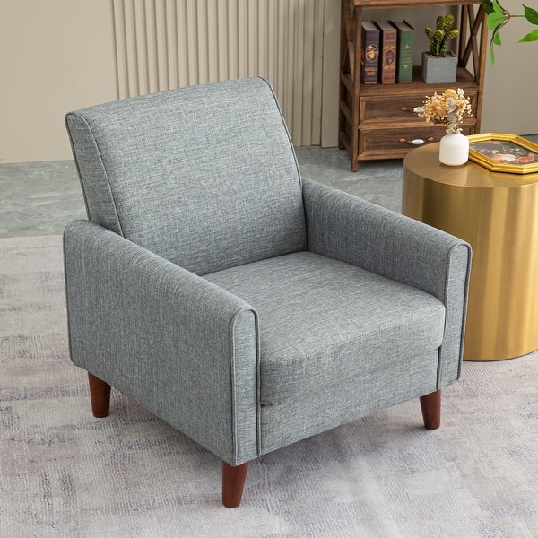 Single Sofa Chair for Bedroom Living Room with Four Wooden Legs - Bed ...