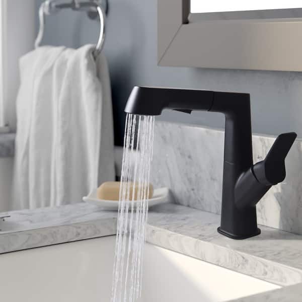 Single-handle Bathroom Sink Faucet with Pull Out Spray Liftable Dual ...