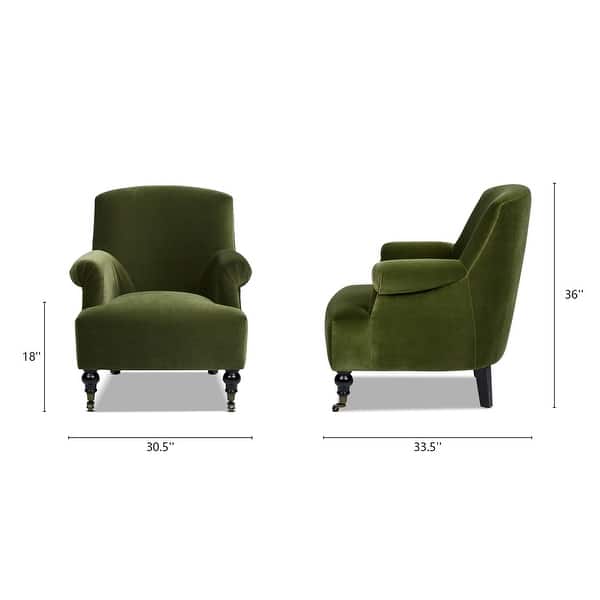 Eloise 30" Transitional Velvet Pleated Sock Arm Accent Chair - Bed Bath ...