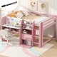 Low Loft Bed with Built-in Desk,Storage Cabinets and Open Bookcase ...