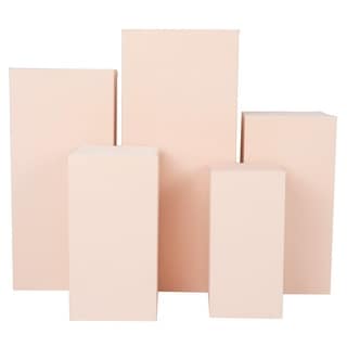 5 pcs Square Cylindrical Pedestal Stand Covers ONLY Blush - Bed Bath ...