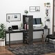 HOMCOM 88” Extra Long 2-Person Computer Desk w/ Bookshelf Combo Double ...