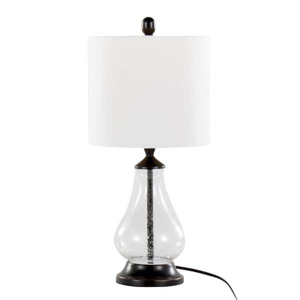 Porch & Den Kirsten Clear Seeded Glass 22-inch Accent Lamp with Off ...