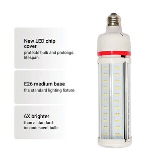HOMLUX 6975 Lumen LED Cob Bulb E26 5K Lumen Tough - White - Bed Bath ...