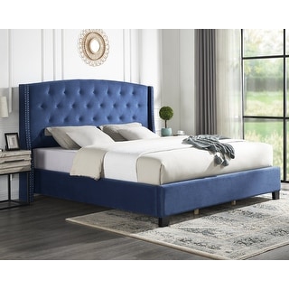 Roundhill Furniture Summit Wingback Tufted Upholstered Bed with ...