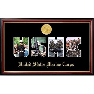 Patriot Frames Marine Collage Photo Petite Frame with Gold Medallion ...