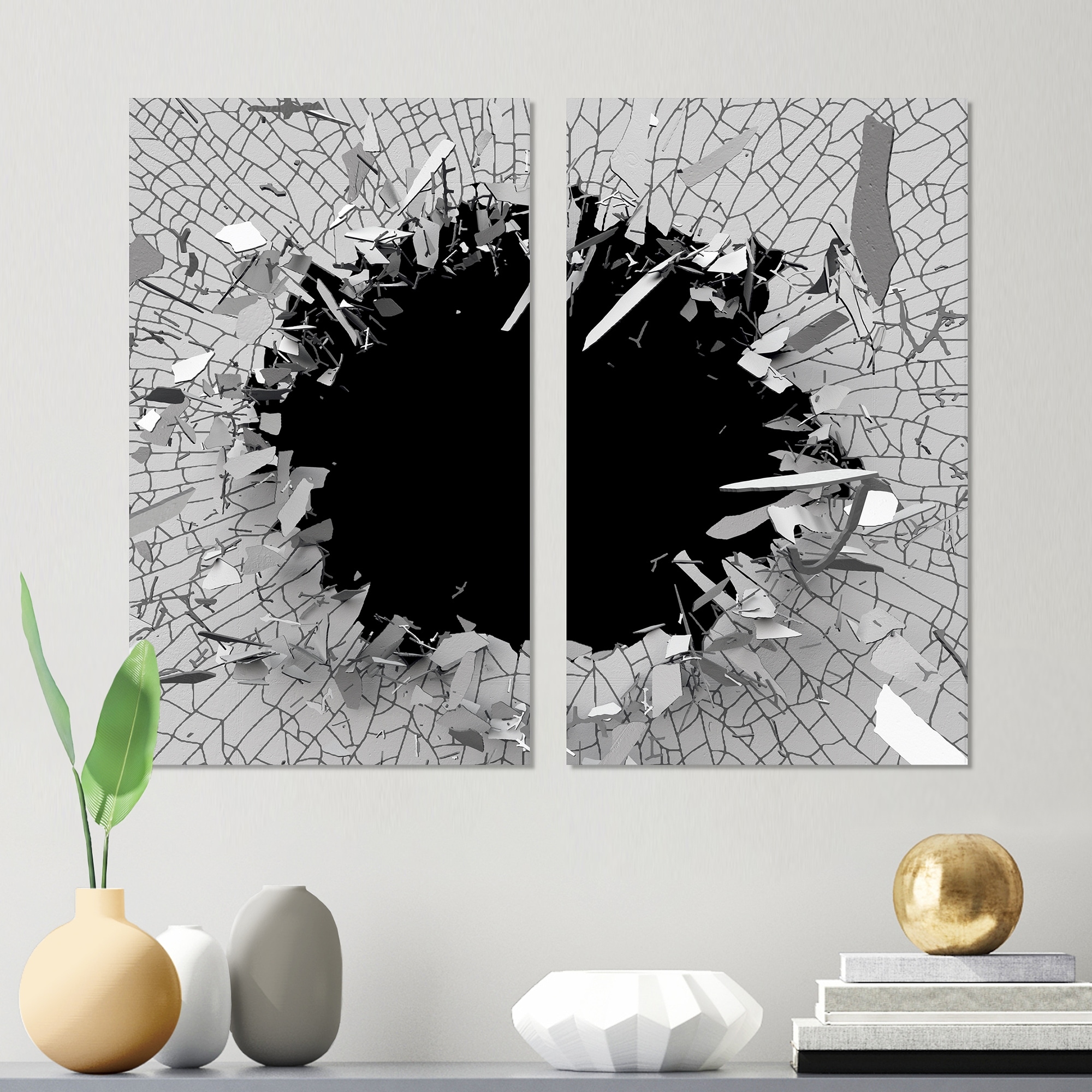 broken wall art