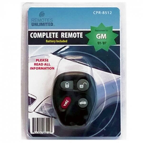 Remotes Unlimited CPR-8512 GM Replacement 4-Button Remote with Battery ...