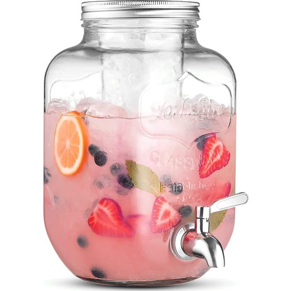 1 Gallon Glass Water Dispenser with Stainless Steel Spigot - 100% ...