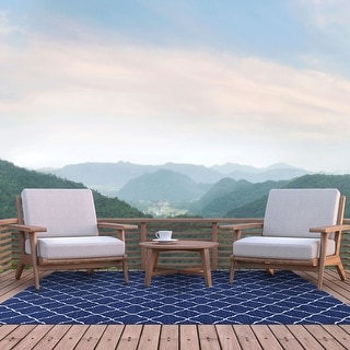Foss Floors Trellis 3-Piece Indoor/Outdoor Rug Set (Area Rug, Runner ...
