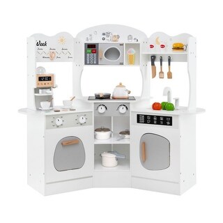 Corner Play Kitchen with Coffee Machine and Safe Design - 41" x 12" x ...
