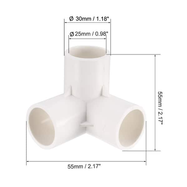 3-Way Elbow PVC Fitting, Tee Corner Fittings White - Bed Bath & Beyond ...