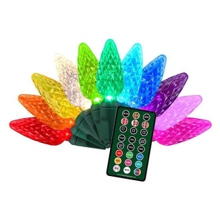 Celebrations Platinum LED C6 Multicolored 50 ct String Lights w/Remote ...