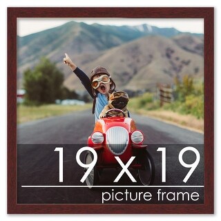 19x19 Traditional Walnut Complete Wood Square Picture Frame with UV ...
