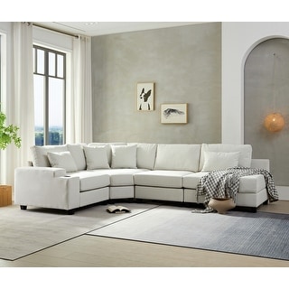 Modular Sectional Sofas with 4 Pillows and 1 Cup Holder, Free ...