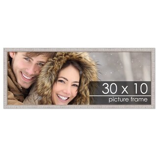 30x10 Distressed/Aged White Complete Wood Panoramic Frame with UV ...