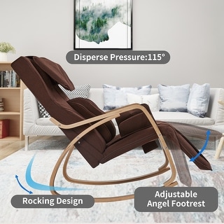 Brown Rocking Lounge Chair with Full Body Massage and Adjustable Angles ...