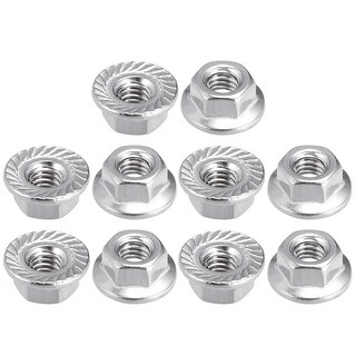 M4 Serrated Flange Hex Lock Nuts, 316 Stainless Steel, 10 Pcs - M4x0 ...