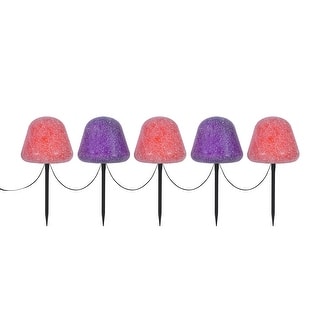 Set of 5 LED Gumdrop Pathway Lights - Orange and Purple - Bed Bath ...