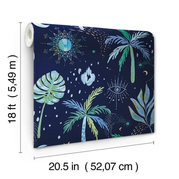 EttaVee Nuit Tropicale Peel and Stick Wallpaper - Bed Bath & Beyond ...