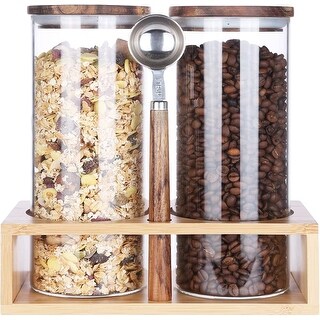 Tall Glass Coffee Bean Storage Container with Airtight Lid, Sealed ...