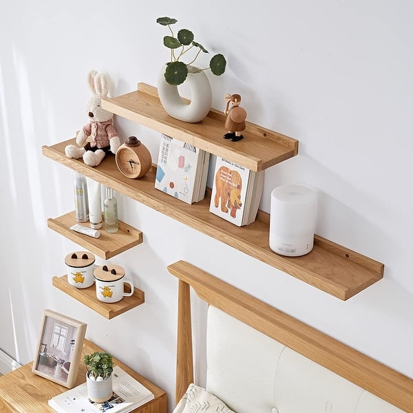 oak wall mounted shelf