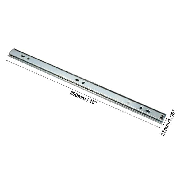 15.35-Inch,Ball Bearing Side Mount Drawer Slides,2 Sections, 27mm Wide ...